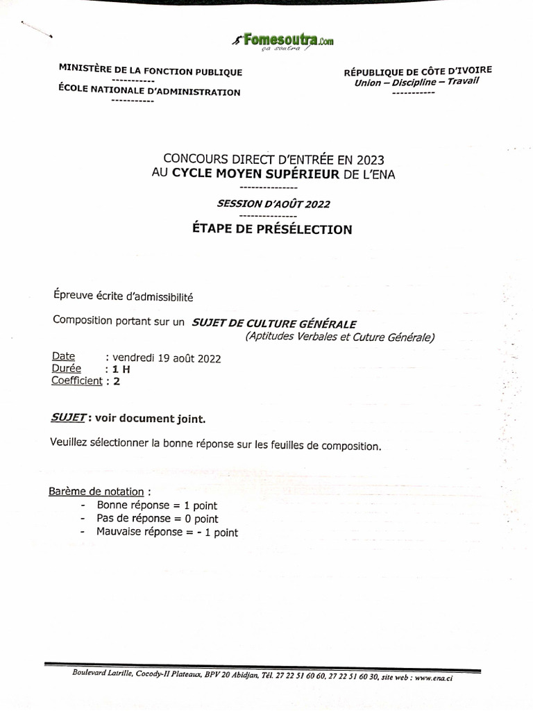 ENA CMS Culture Générale BY TEHUA | PDF