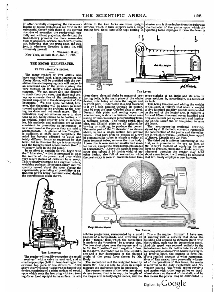 Scientific Arena v1 Jan 1887 Pp125-126-Keely | PDF