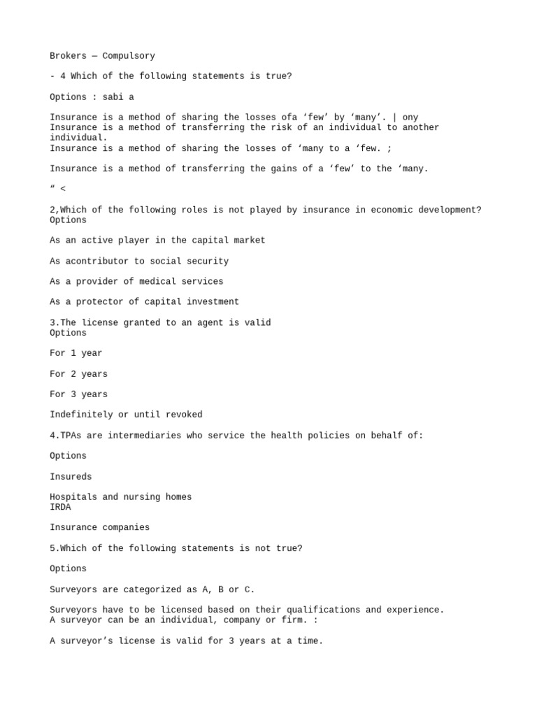 Assessment Qus For IRDA New | PDF | Insurance | Financial Services