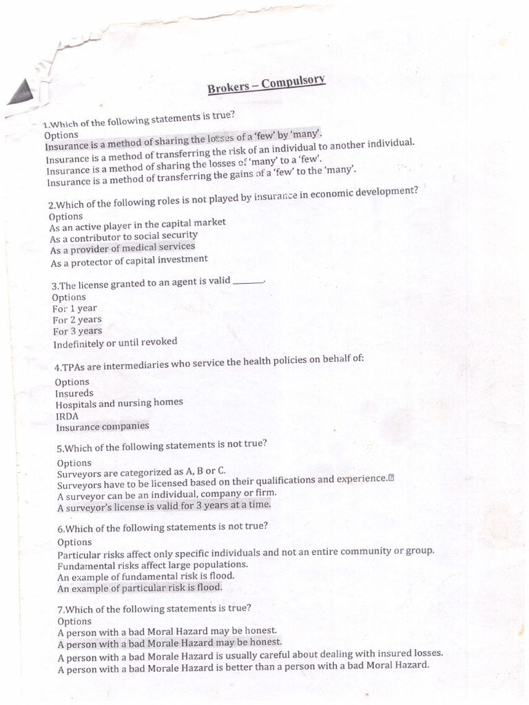 Assessment Qus For IRDA | PDF