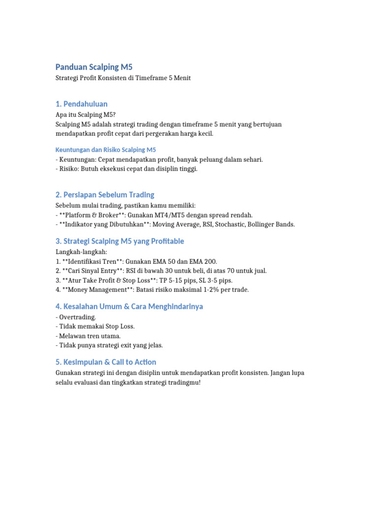 Panduan Scalping M5 | PDF