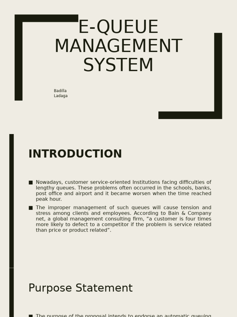 Electronic Queue Management Proposal | PDF