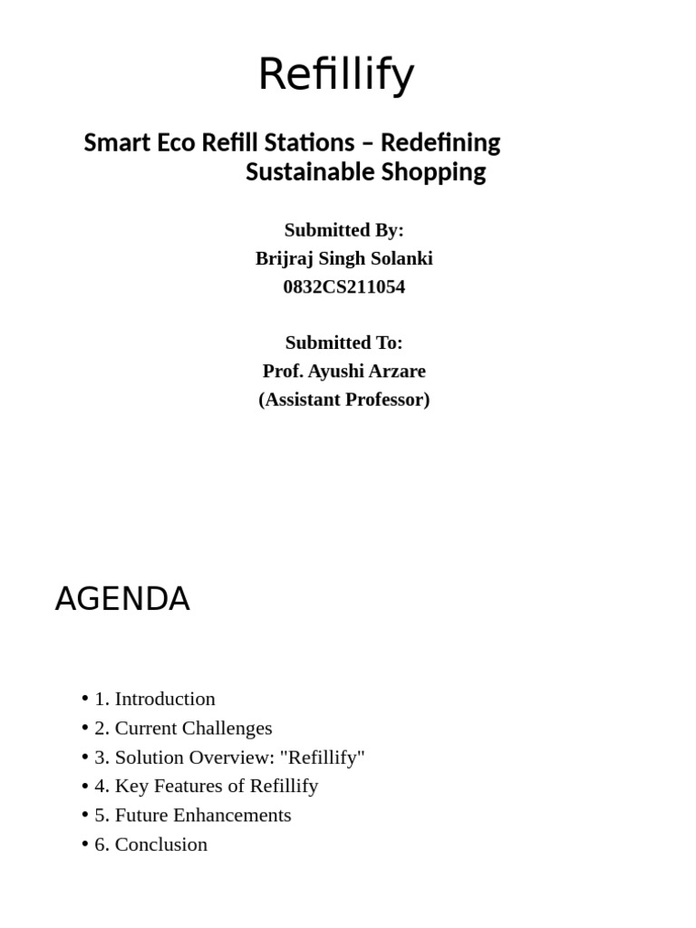 Smart Eco Refill Stations Explained | PDF | Sustainability | Reuse