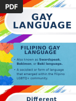 Filipino LGBT Slang: Swardspeak | PDF | Linguistics | Human Communication