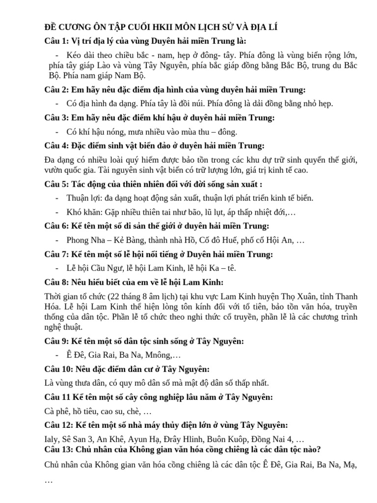 55 bản DE CUONG SU DIA HK2 | PDF