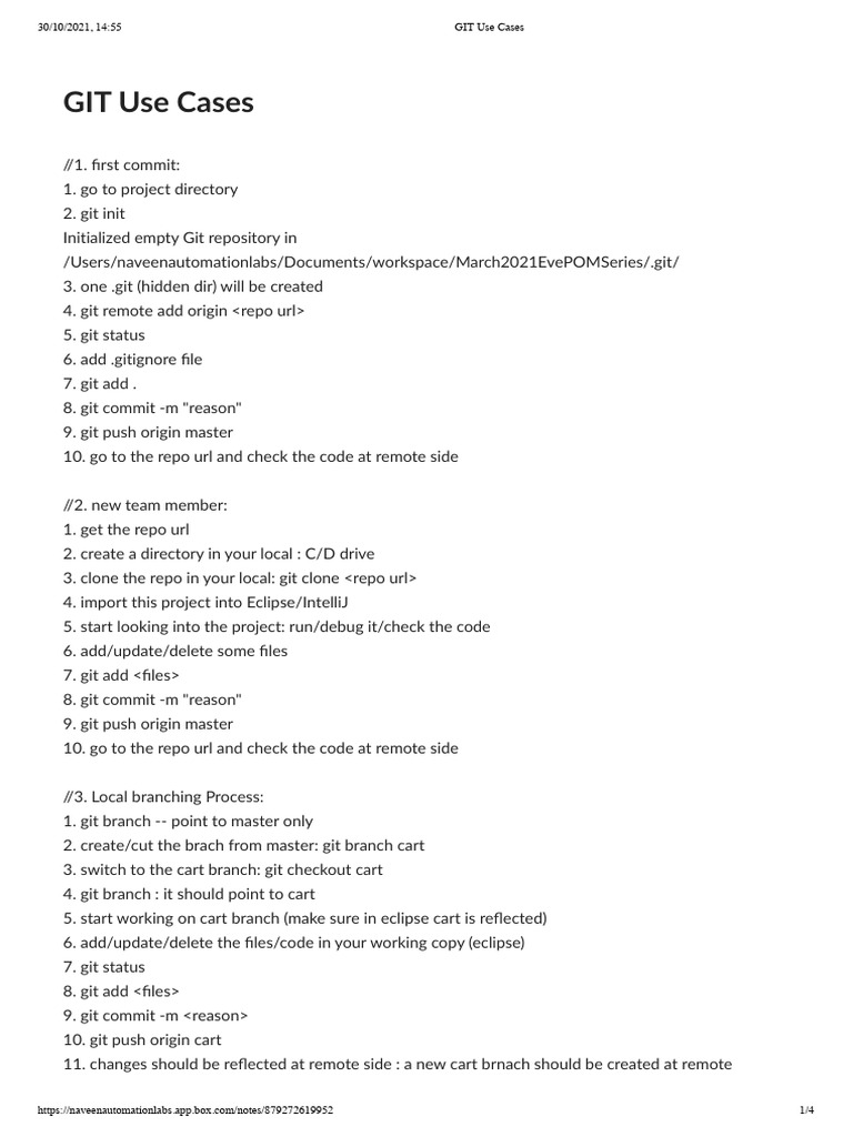GIT Use Cases_Notes | PDF