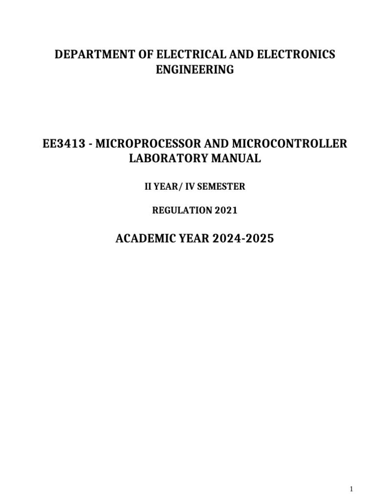 EE3413 Microcontroller Lab Manual | PDF | Analog To Digital Converter ...