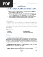 Conservation of Linear Momentum Lab | PDF | Collision | Momentum