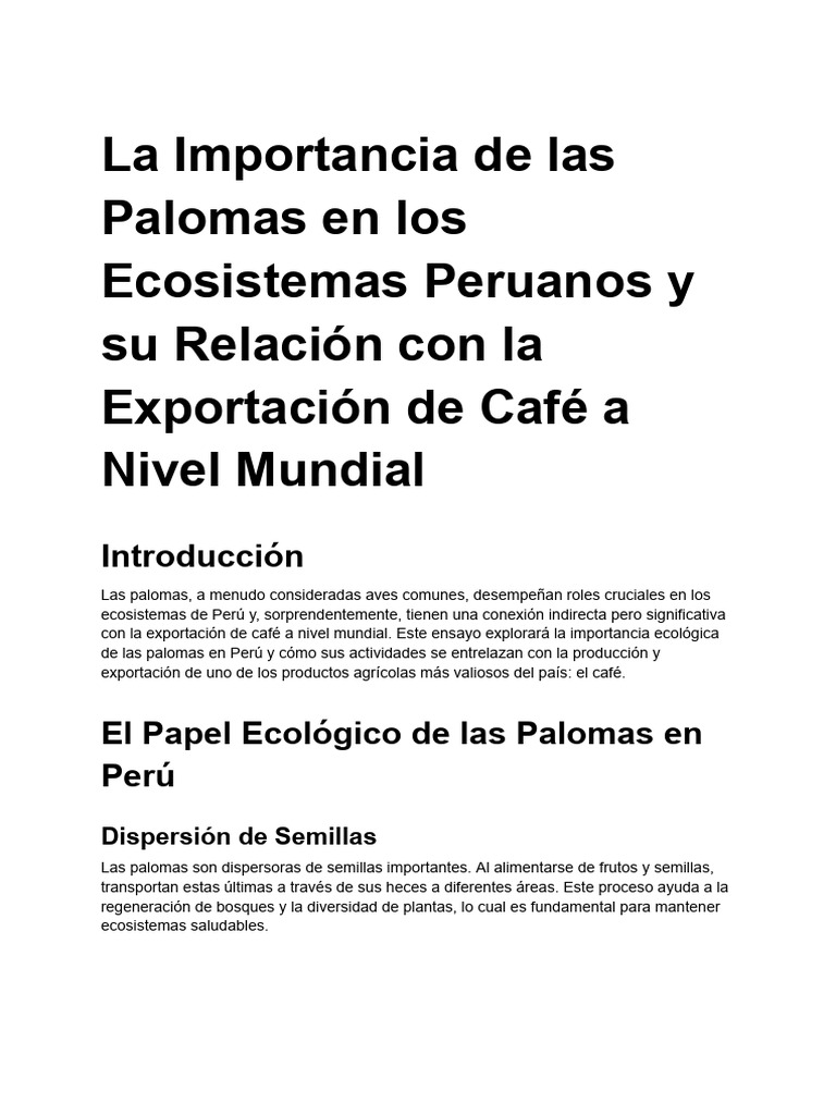 Peru y Las Palomas | PDF | café | Ecología