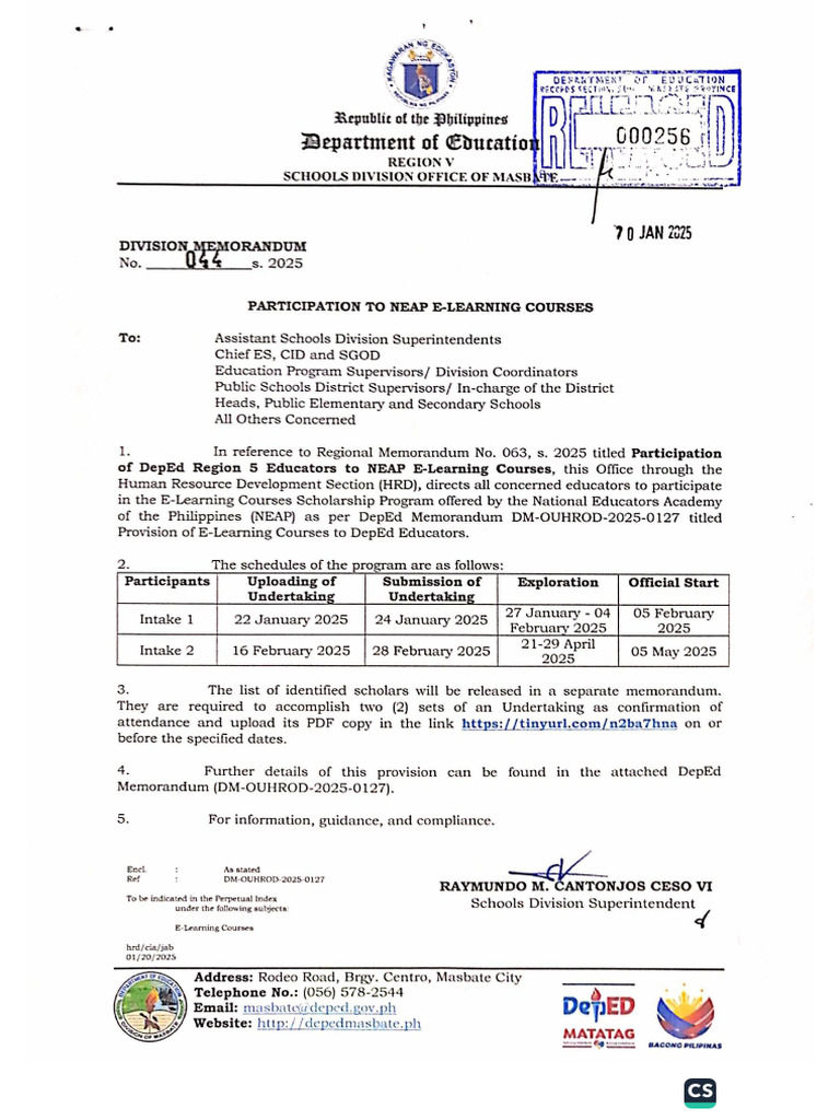 Div Memo 044 2025 | PDF