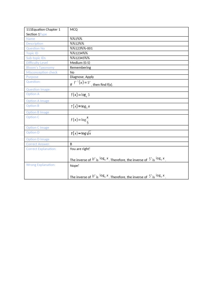 Relationship Between Exponential Functions and Logarithmic Functions | PDF | Function ...
