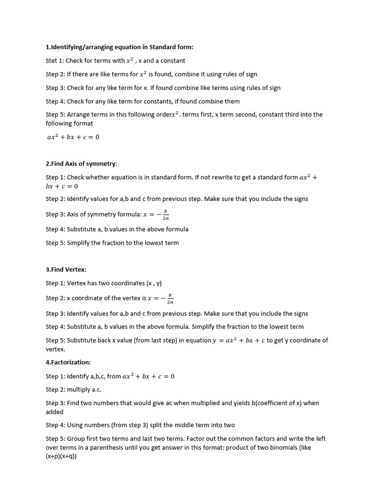 Identifying and Arranging Equations | PDF | Algebra | Mathematics