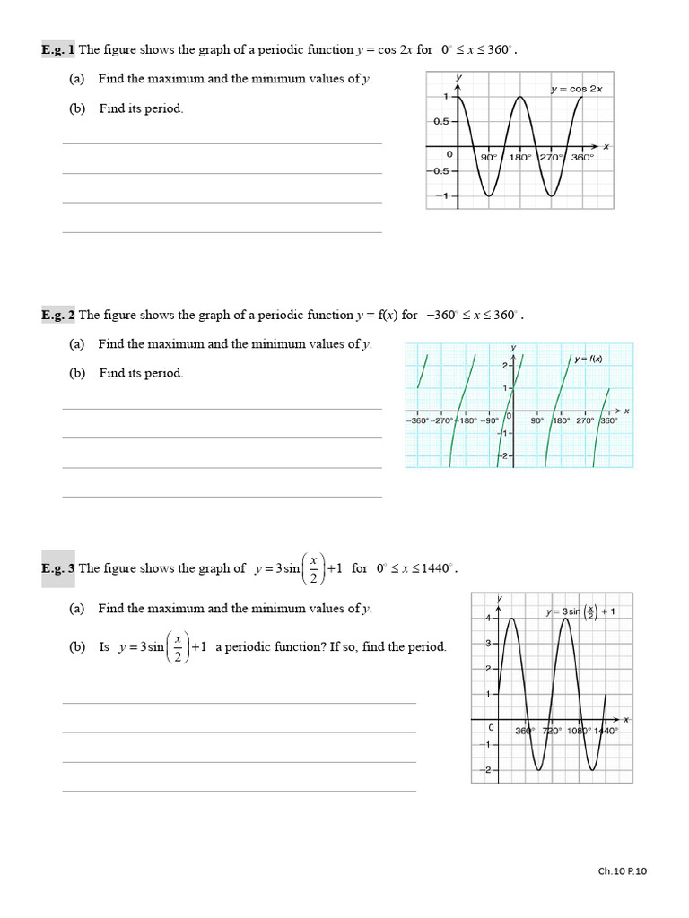 4B Math CH 10 Lesson Ws 2 | PDF | Equations | Trigonometric Functions