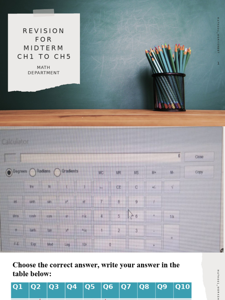 Revision For Midterm (CH1 To CH5) | PDF