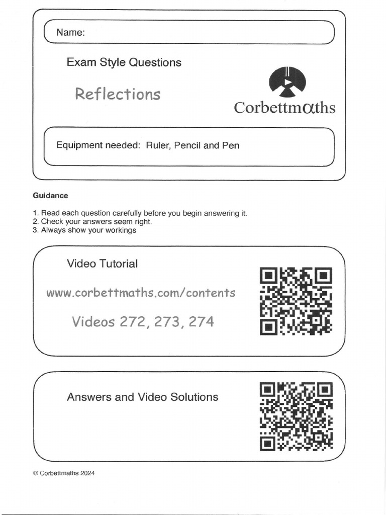 Reflections Answers | PDF