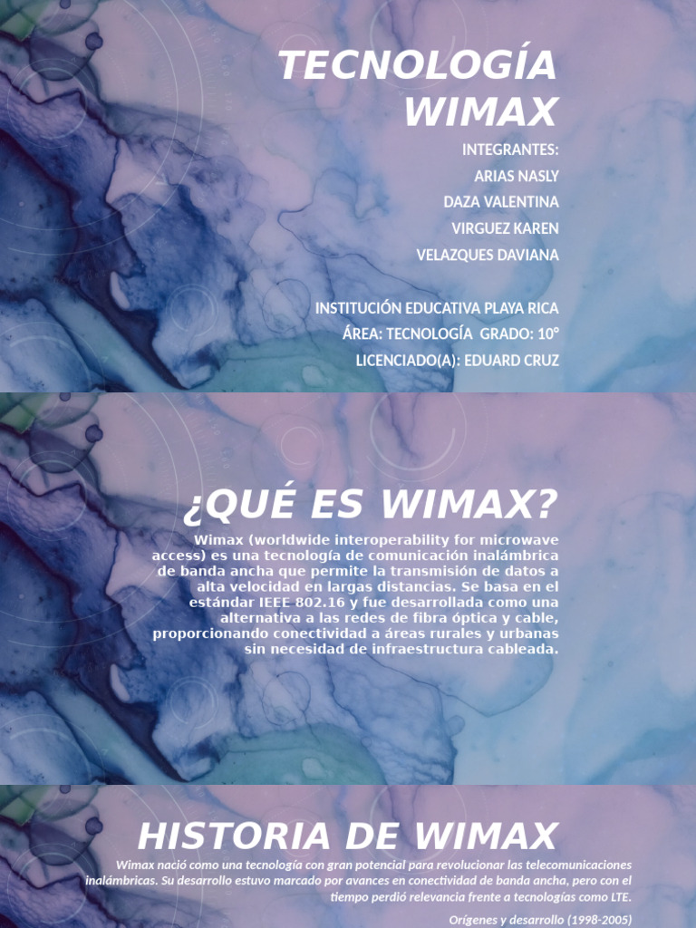 TECNOLOGÍA WIMAX | PDF | Wi Max | Industrias de servicio