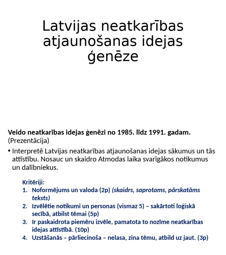 Atmoda Prezentacija Uzdevums | PDF