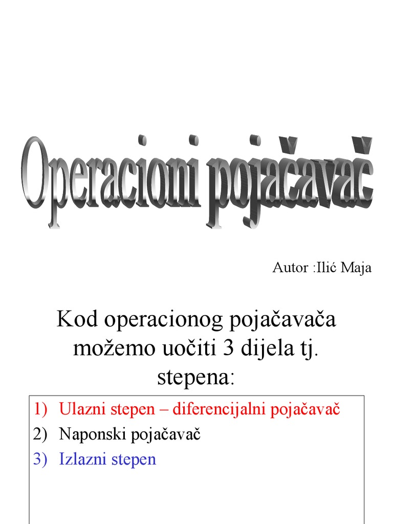 Operacioni Pojacavac | PDF