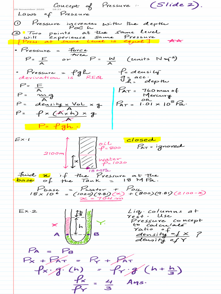 Concept of PRESSURE Slide 2 | PDF