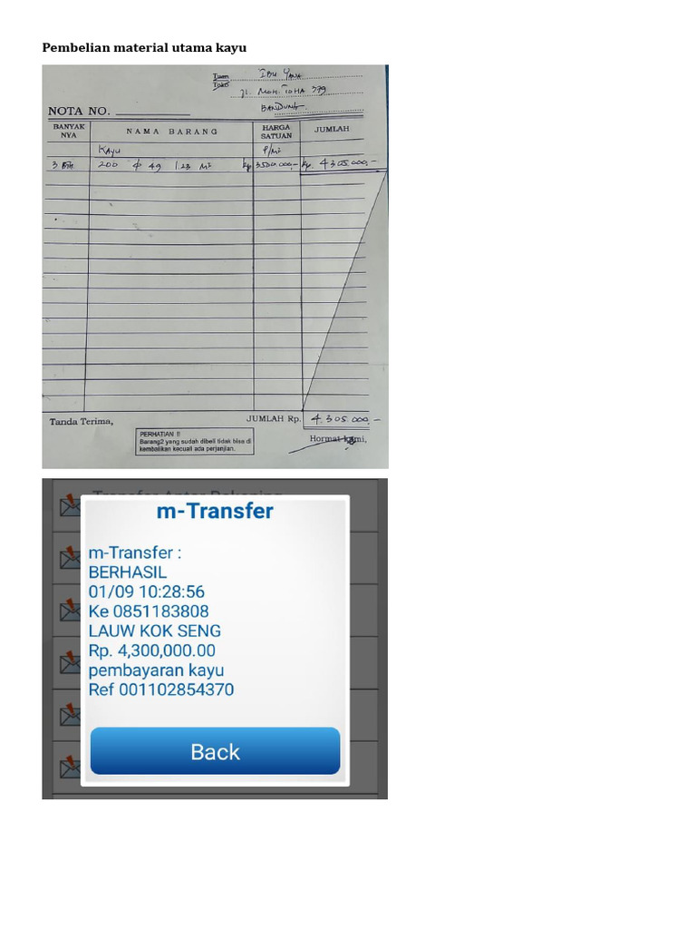 Pembelian Material Utama Kayu Dan Perunggu | PDF