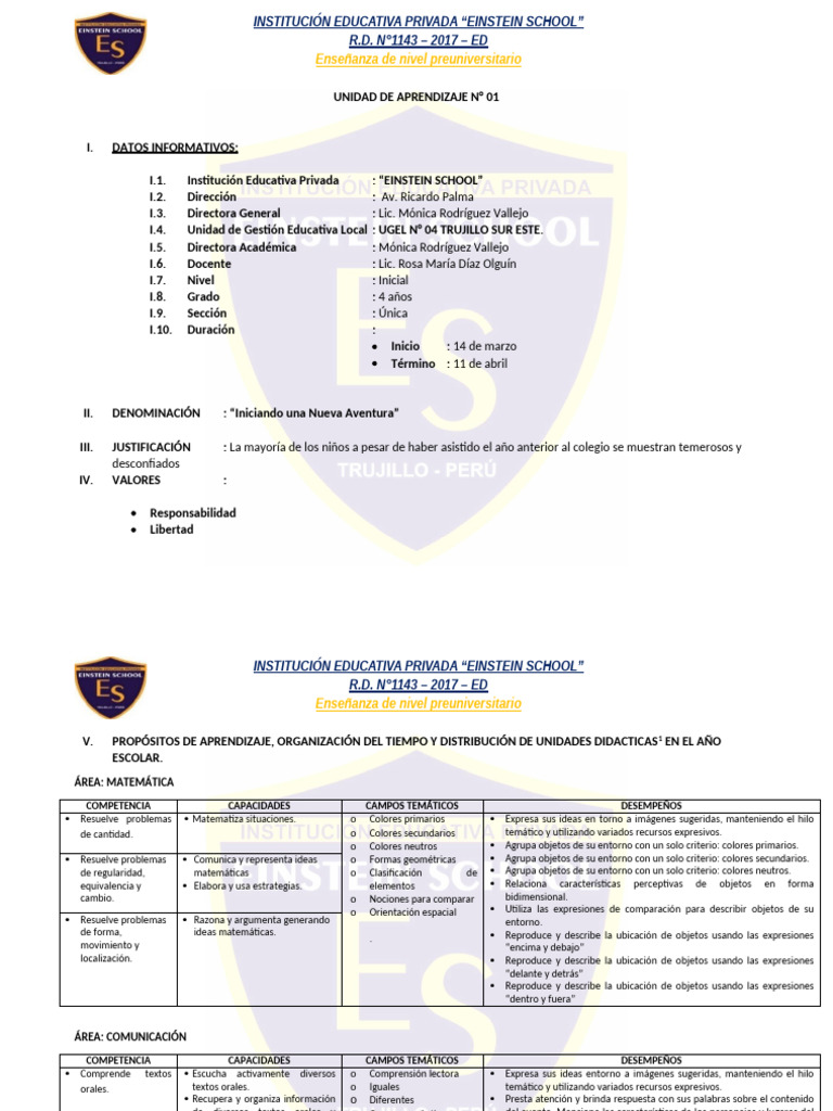 I Unidad 2025 | PDF | Enseñando | Entorno natural
