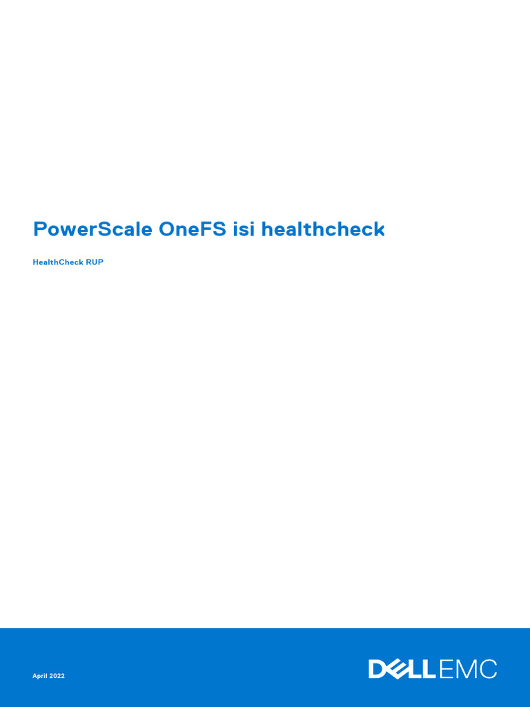 Ifs Onefs Isi Healthcheck en Us | PDF | Json | Command Line Interface