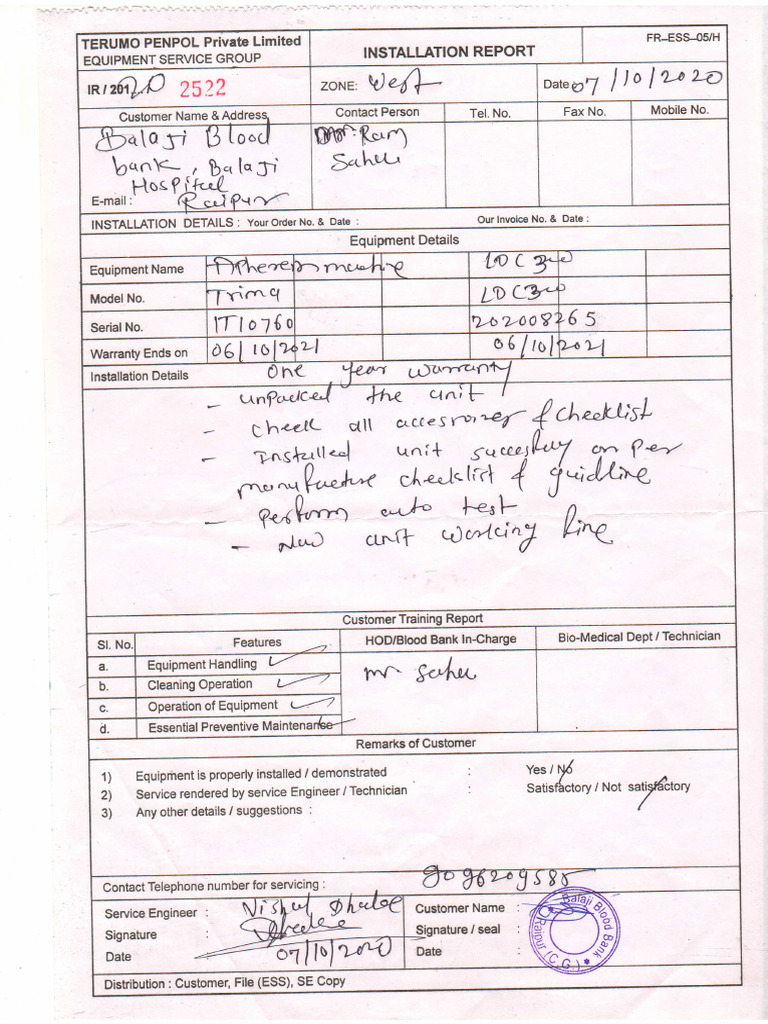 SDP INST REPORT | PDF