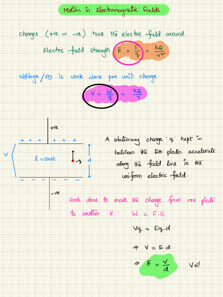 D3 Motion in Electromagnetic Fields | PDF | Magnetic Field | Physical ...
