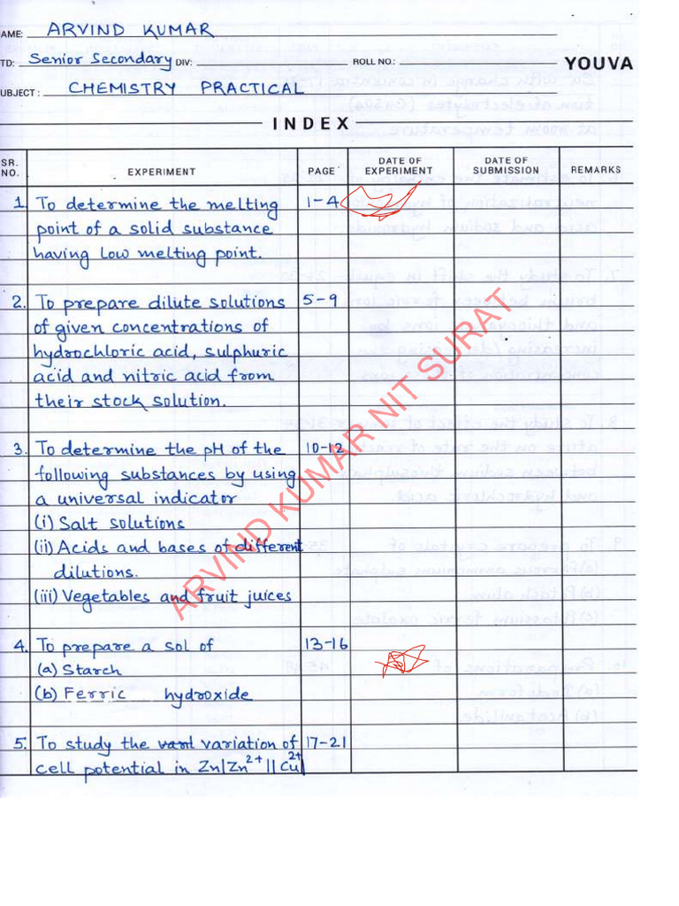 Chemistry Practical File - 2922663 | PDF