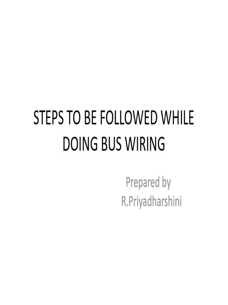 Bus Wiring Procedure Guide | PDF | Electrical Wiring | Power Engineering