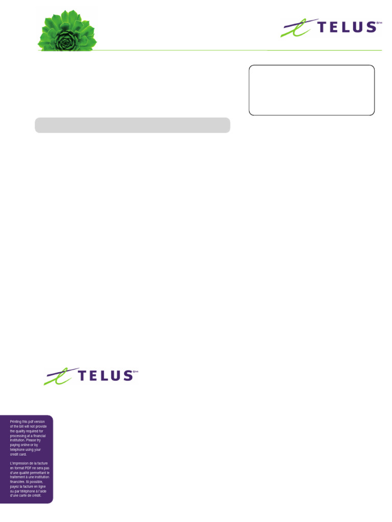 TELUS Internet Bill Summary January 2025 | PDF | Taxes | Internet