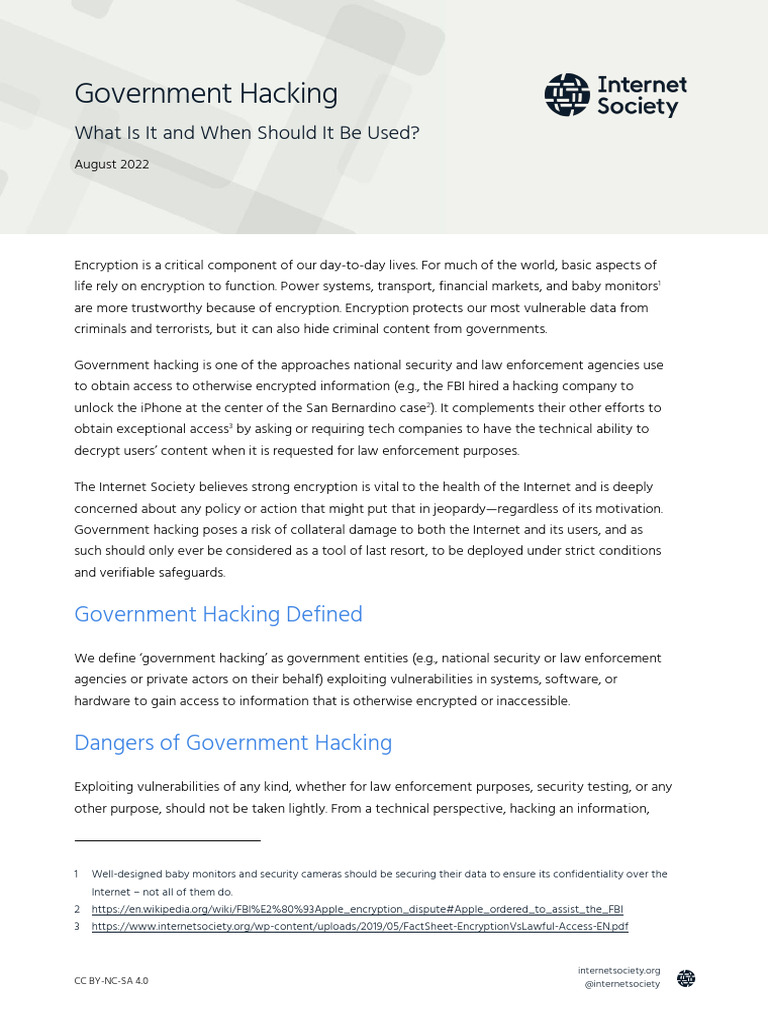 2022 Government Ahacking Factsheet EN | PDF | Security | Computer Security