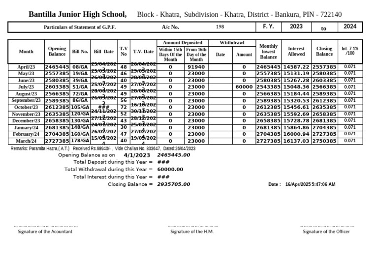 GPF Calculation Sheet (Version - 21-11-2024) | PDF