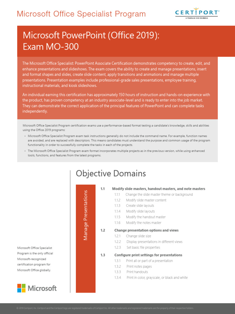 MOS OD PowerPoint Associate 1122 | PDF | Microsoft Power Point ...