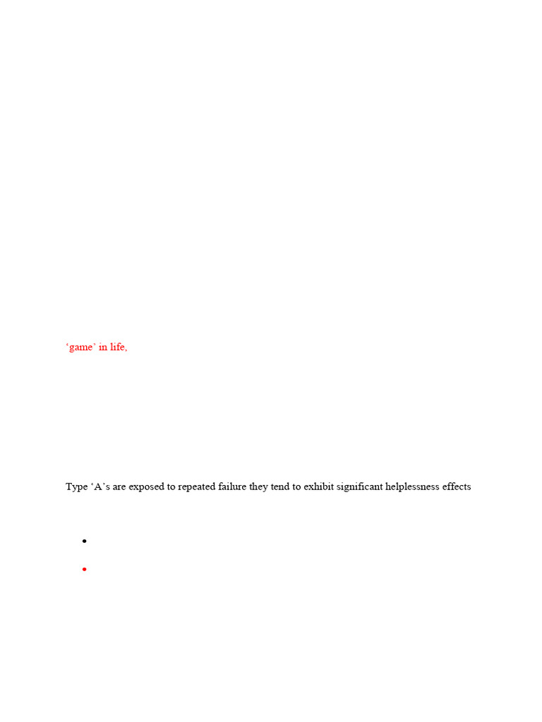 Type A/B Personality Assessment Scale | PDF | Psychological Concepts ...