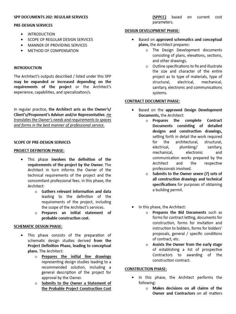 Arprop - SPP Documents 202 - Regular Services | PDF | Architect | Business