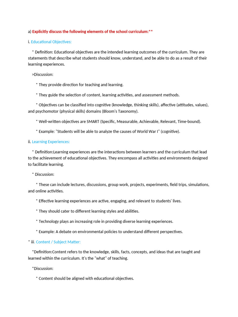 CURRICULUM DEVT. 1 Sample | PDF | Curriculum | Learning