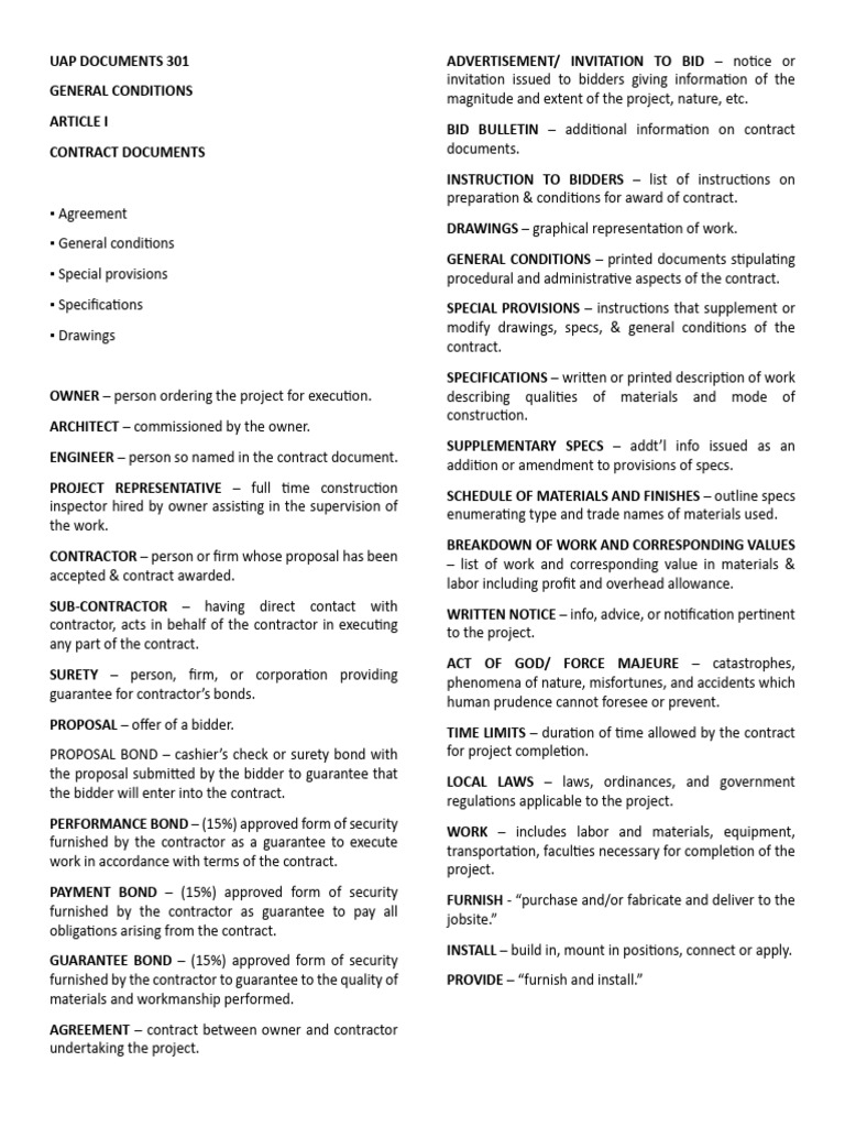 Arprop - Uap Documents 301 (General Conditions) | PDF | General ...