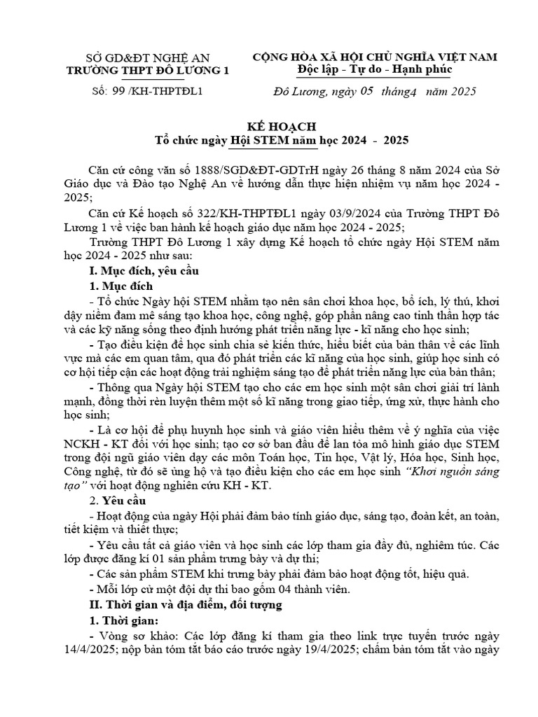 KH Ngay Hoi Stem 2025 2025040420250405095733675 Signed | PDF