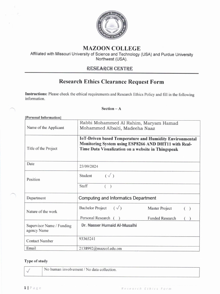 Sample 2 Ethical Form | PDF