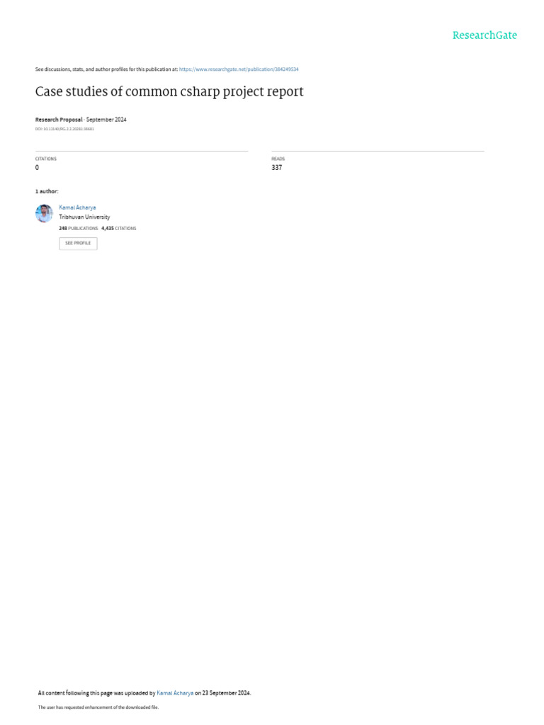 Case studies of common csharp project report. | PDF | Class (Computer Programming) | C Sharp ...