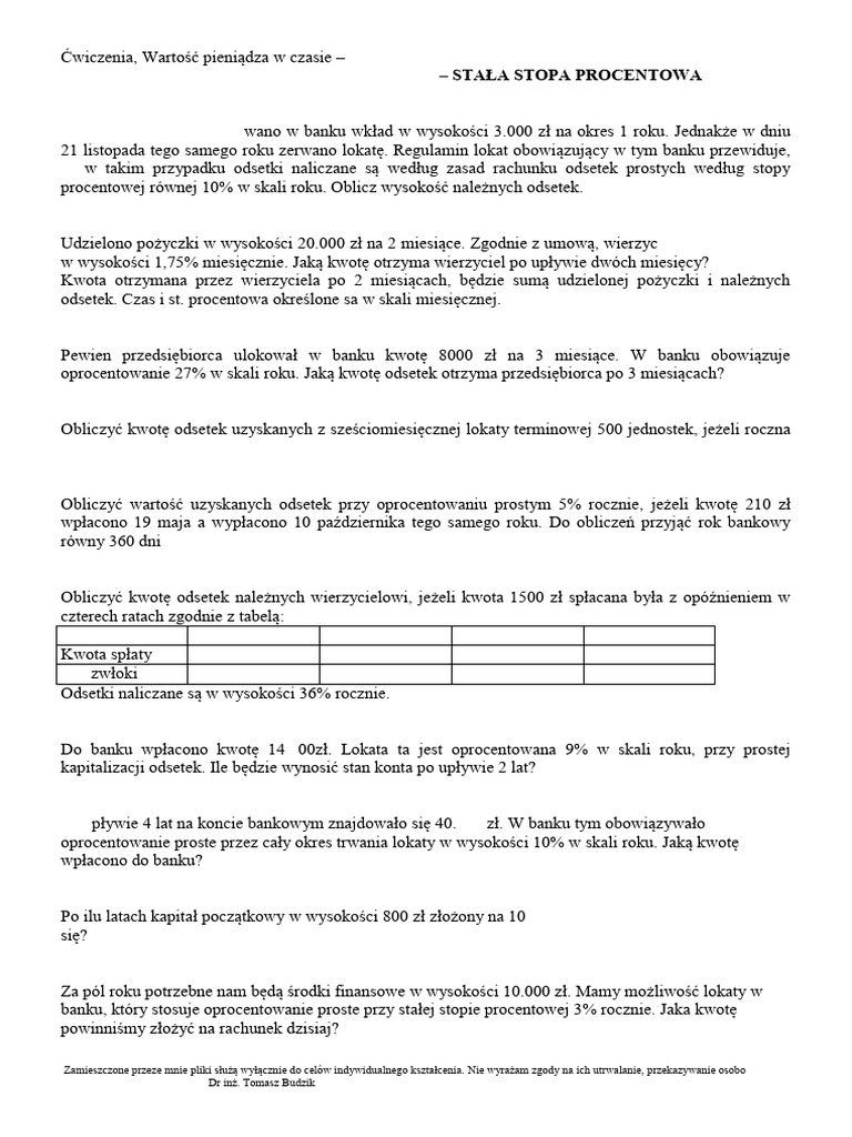 CW1,2 - wartość pieniądza ELE | PDF