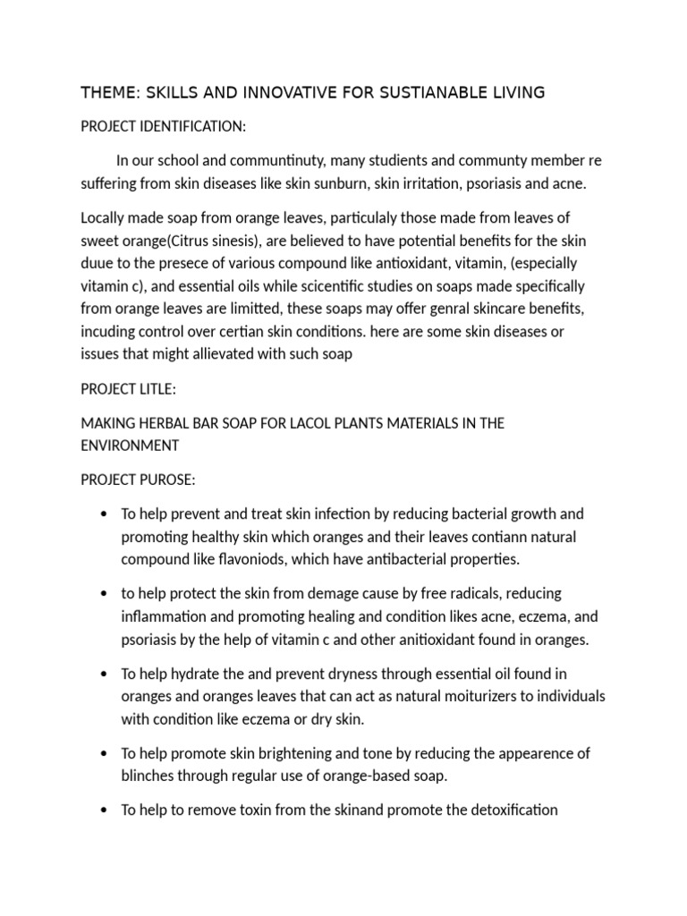 Emma Adama Project Work | PDF | Dermatitis | Skin Care