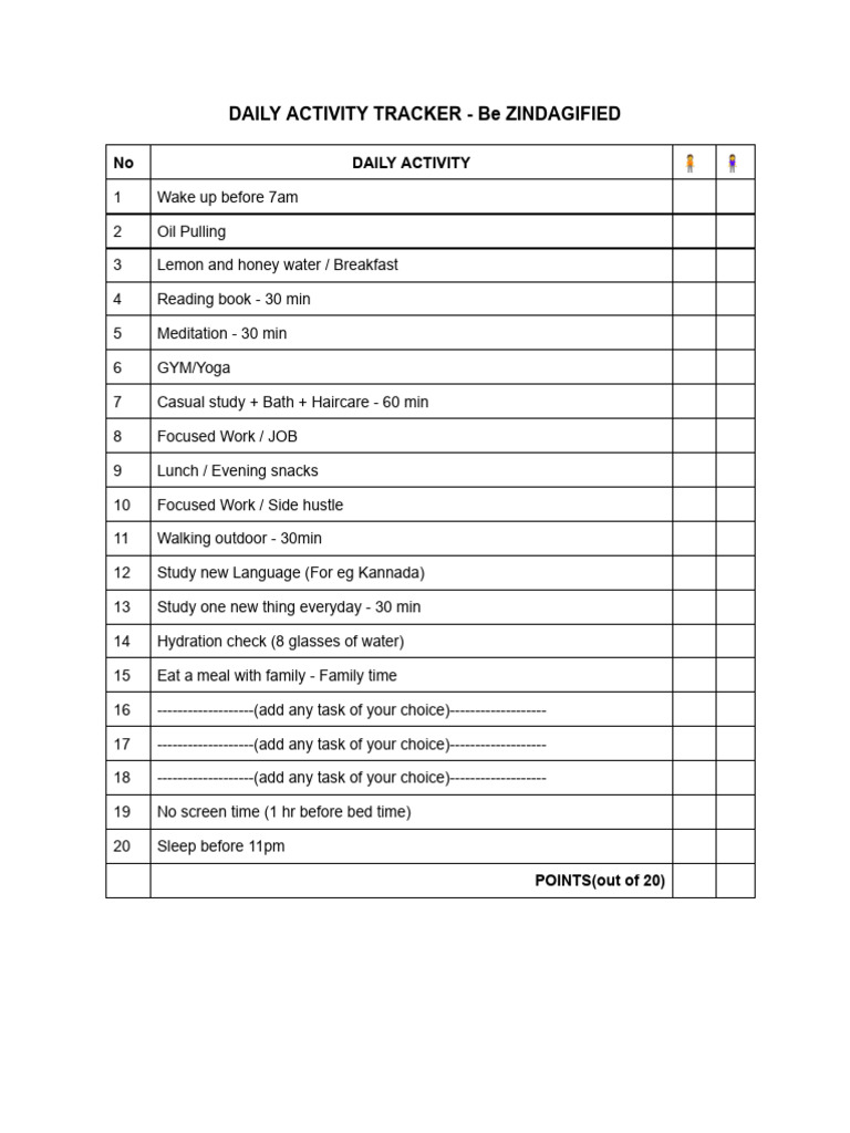 Activity Planner (Used by Us) | PDF