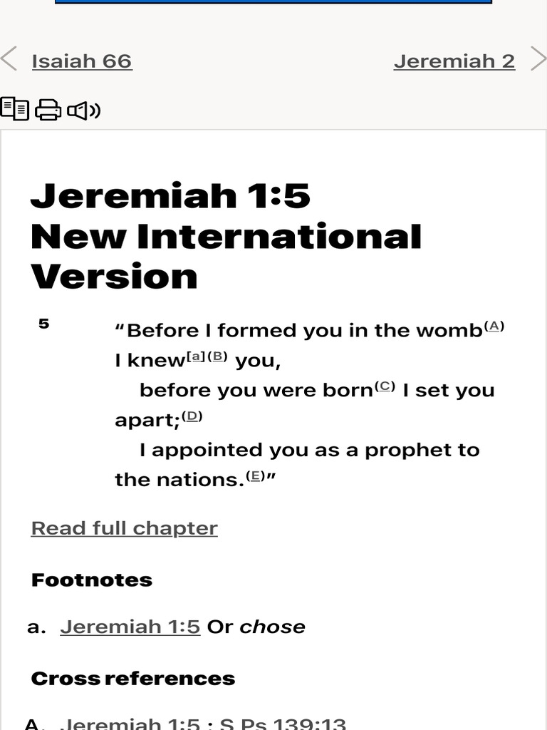 Jeremiah 15 NIV - "Before I Formed You in The Womb I - Bible Gateway | PDF