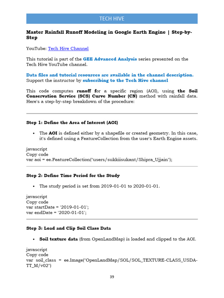 Runoff Modeling with Soil Data in GEE | PDF | Texture Mapping | Earth ...
