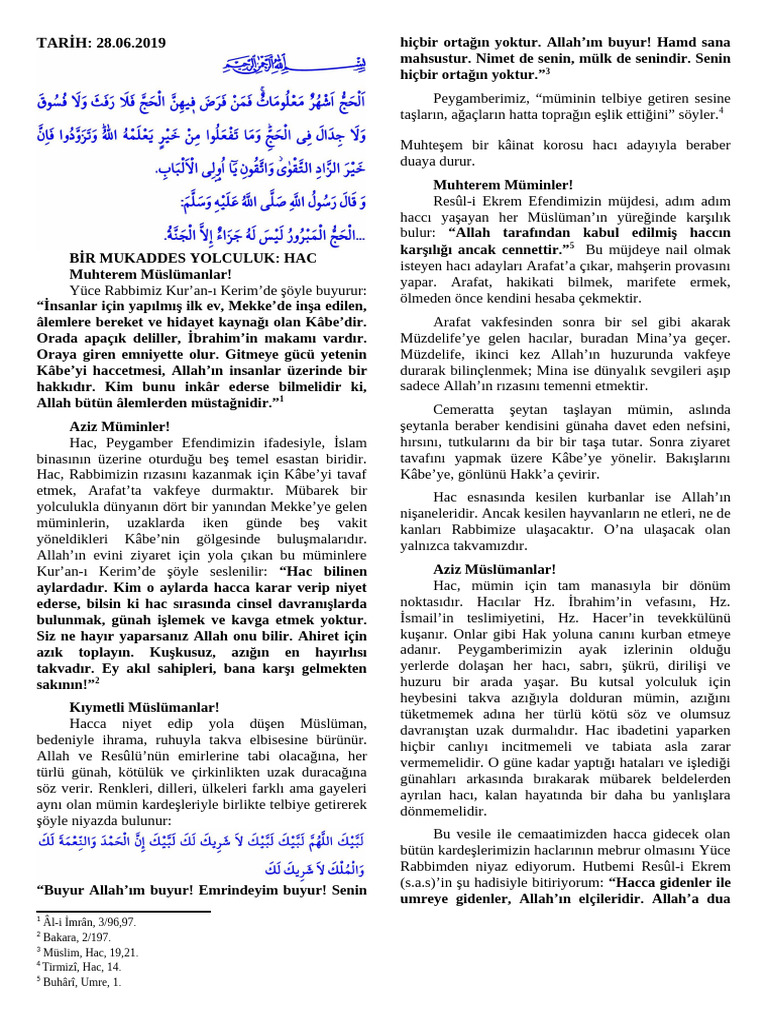Bir Mukaddes Yolculuk Hac | PDF