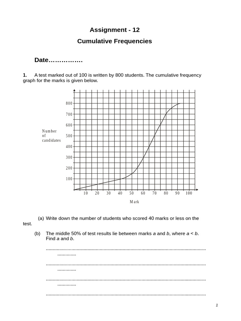 Cumulative Frequency 1 | PDF
