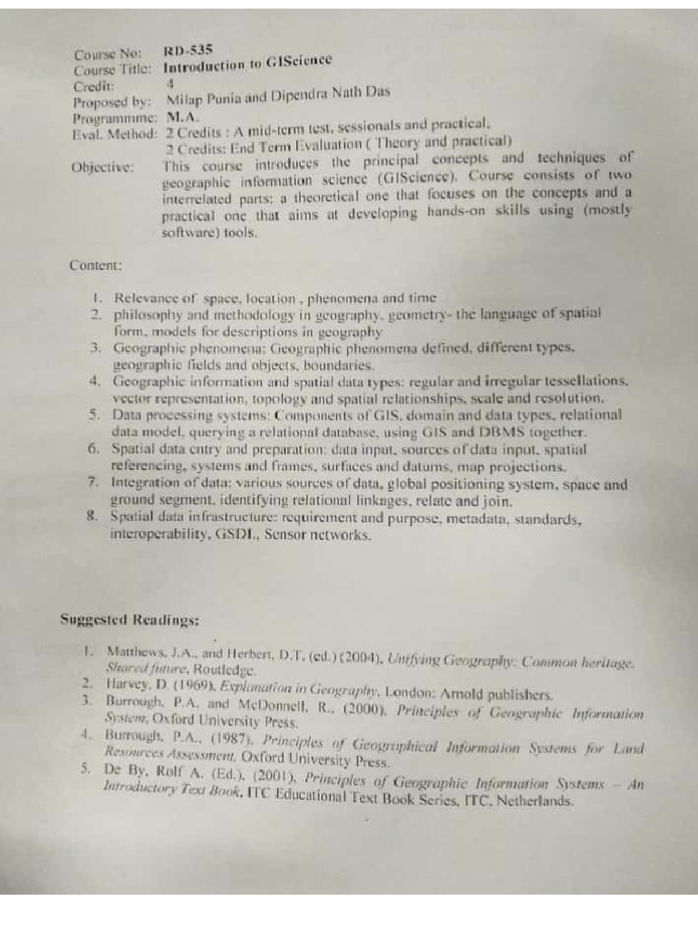 GIS syllabus | PDF