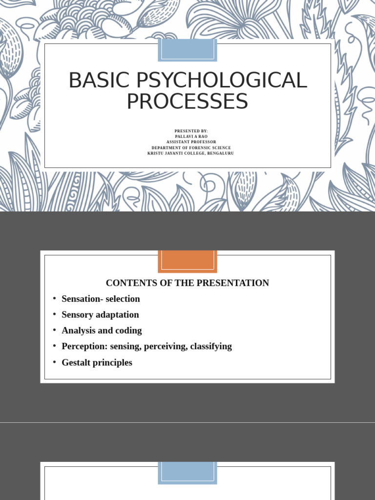 Basic Psychological Processes | PDF | Perception | Senses